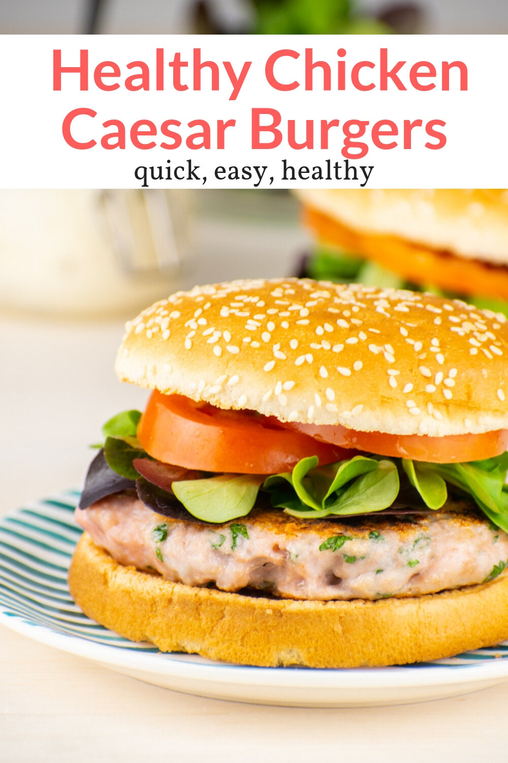 Chicken Caesar Burger - Slender Kitchen