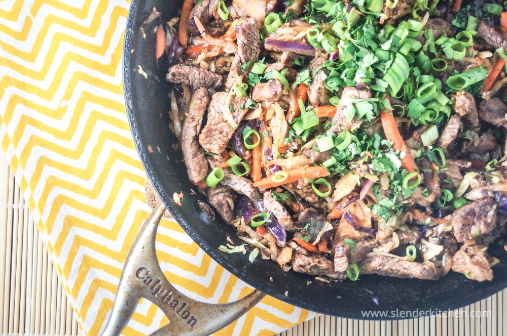 Moo Shu Beef Stirfry - Slender Kitchen