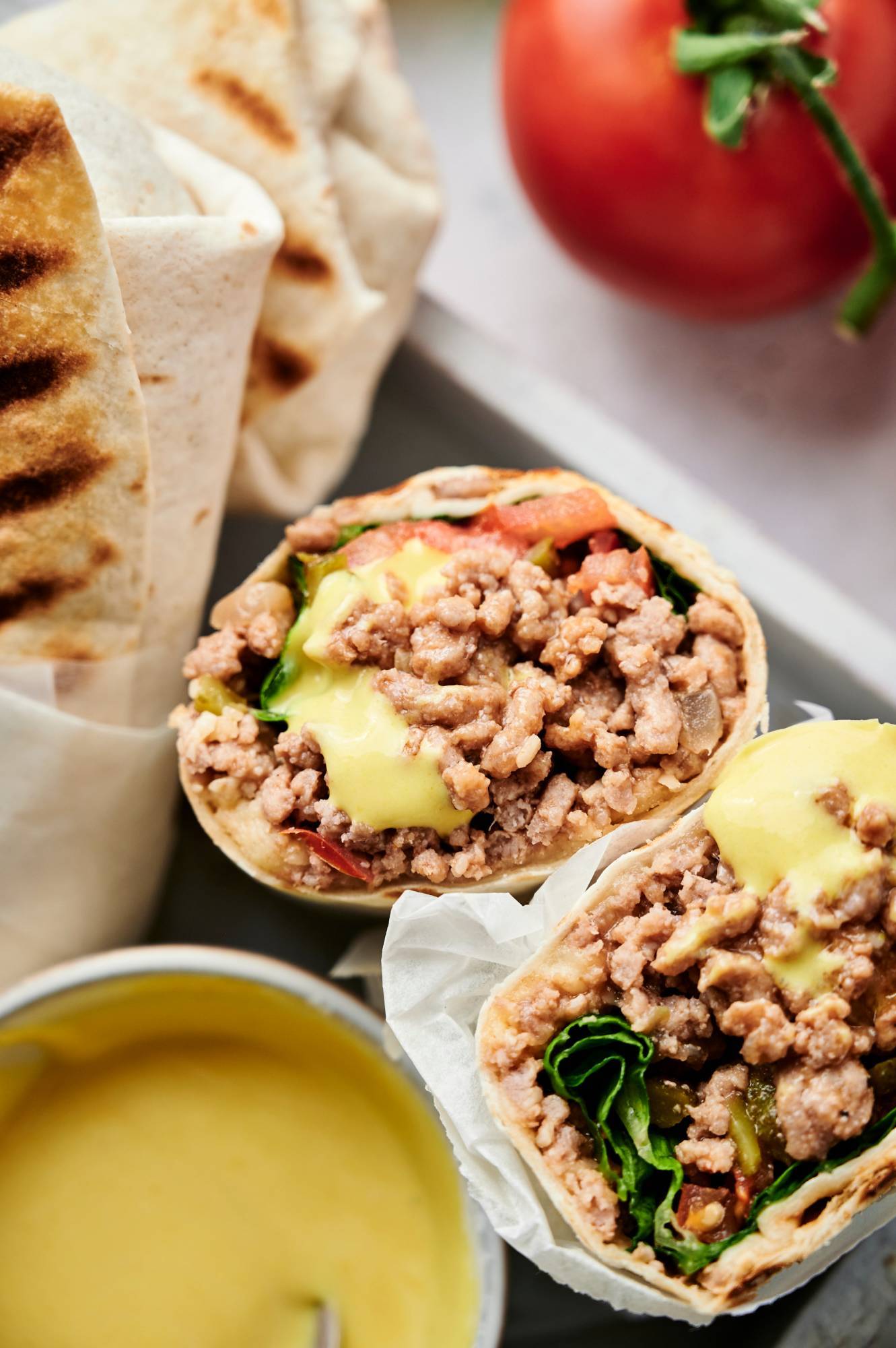 Grilled Cheeseburger Wrap - Slender Kitchen