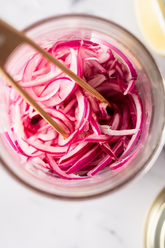 Pickled Red Onions (30 Minutes!) - Slender Kitchen
