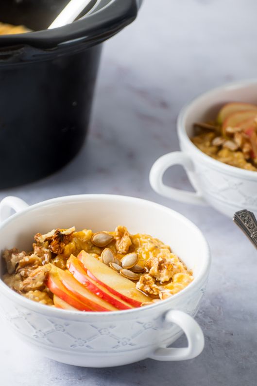 Slow Cooker Pumpkin Steel Cut Oatmeal - Slender Kitchen