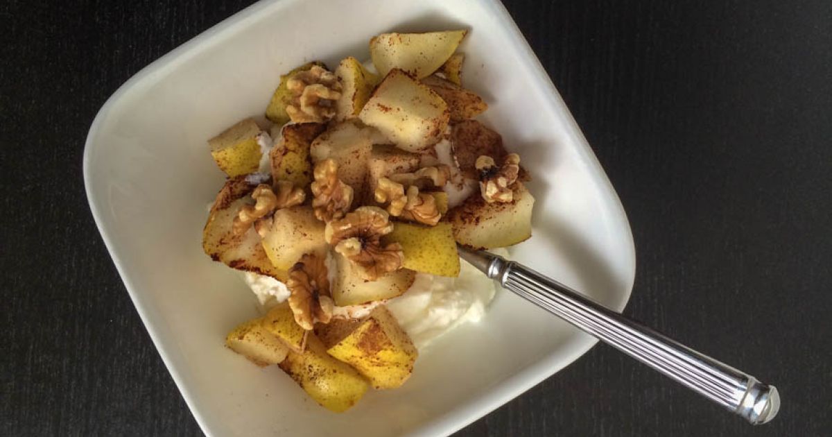 “Baked” Pear Yogurt - Slender Kitchen