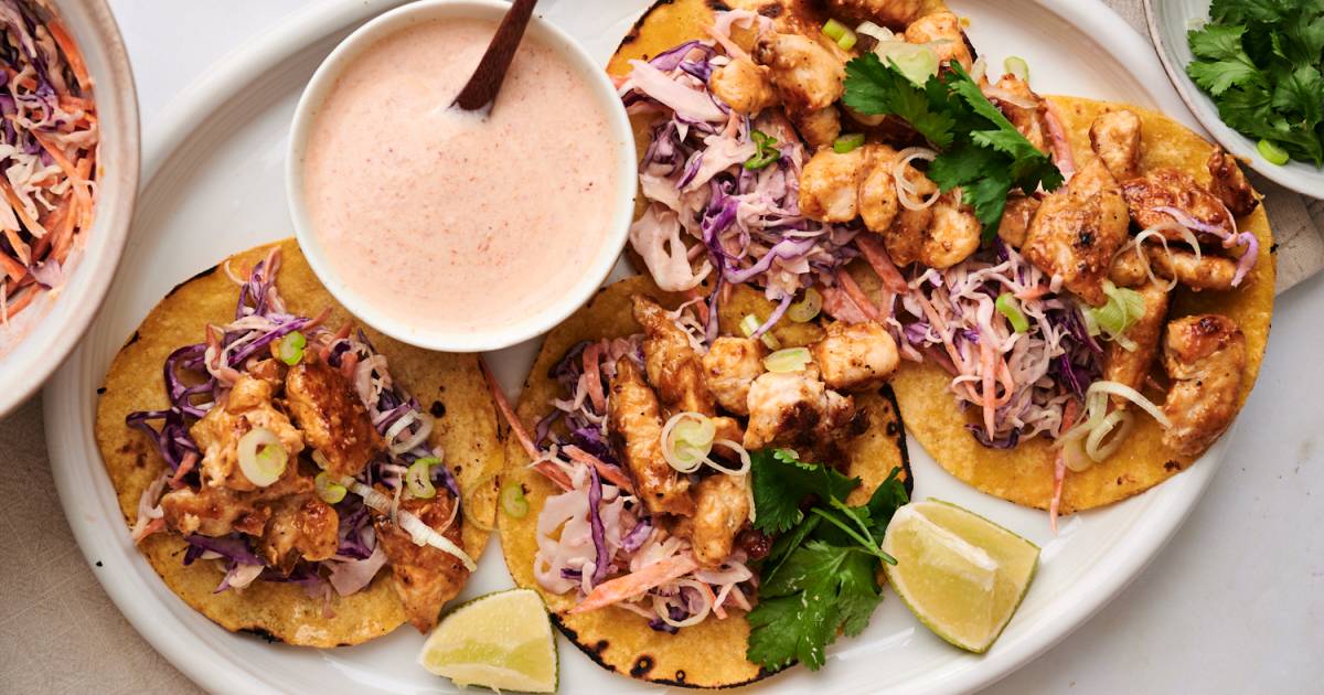 Bang Bang Chicken Tacos - Slender Kitchen