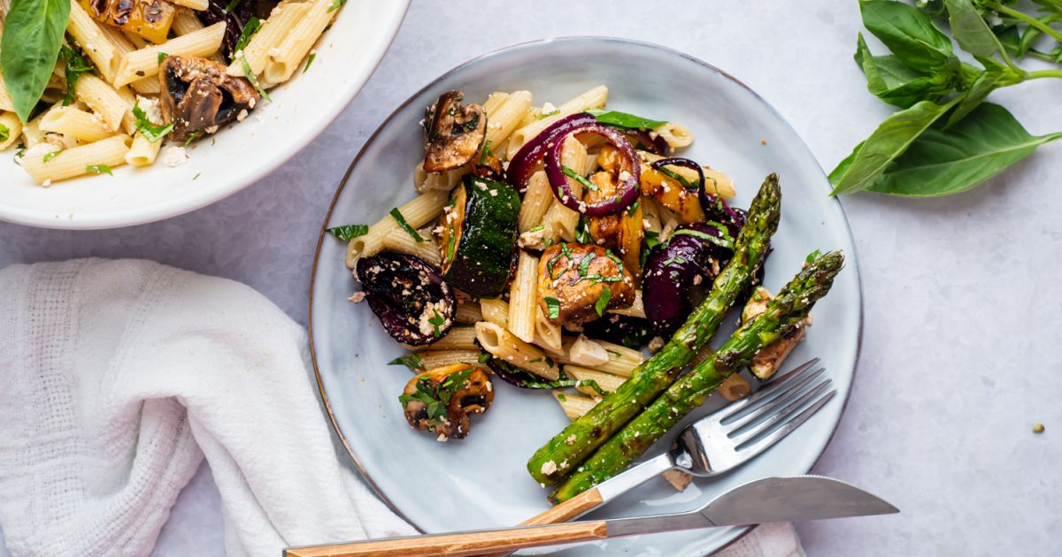 Grilled Vegetable Pasta Salad - Slender Kitchen