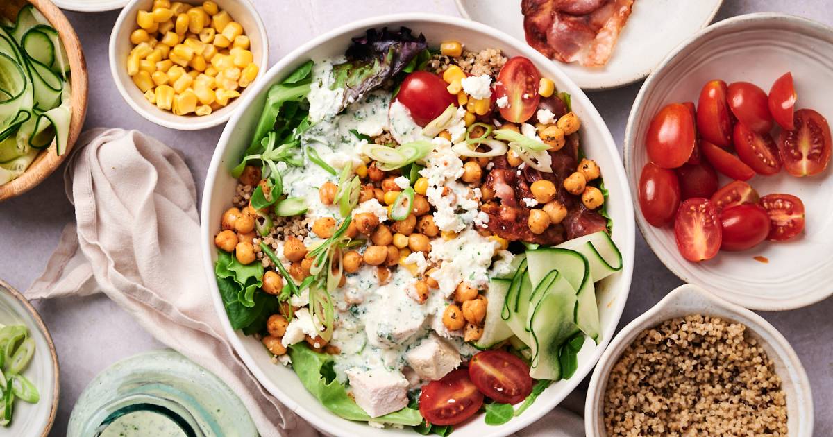 Protein Packed Salad Bowls (Over 40 Grams Protein!) - Slender Kitchen