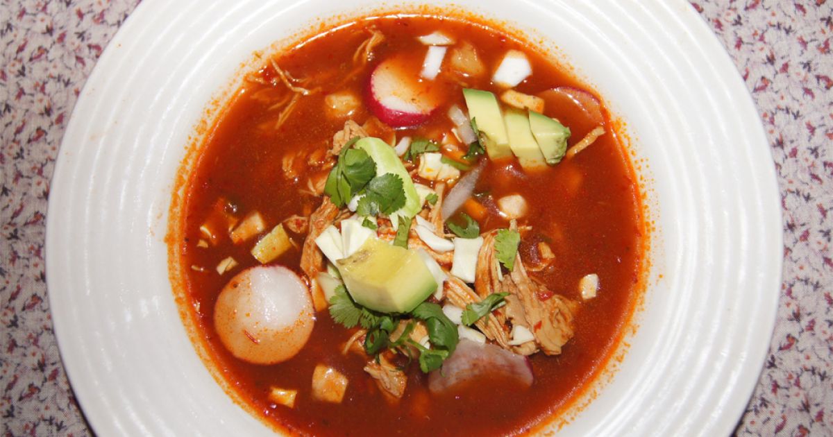 Red Chicken Pozole (Pozole Rojo) - Slender Kitchen