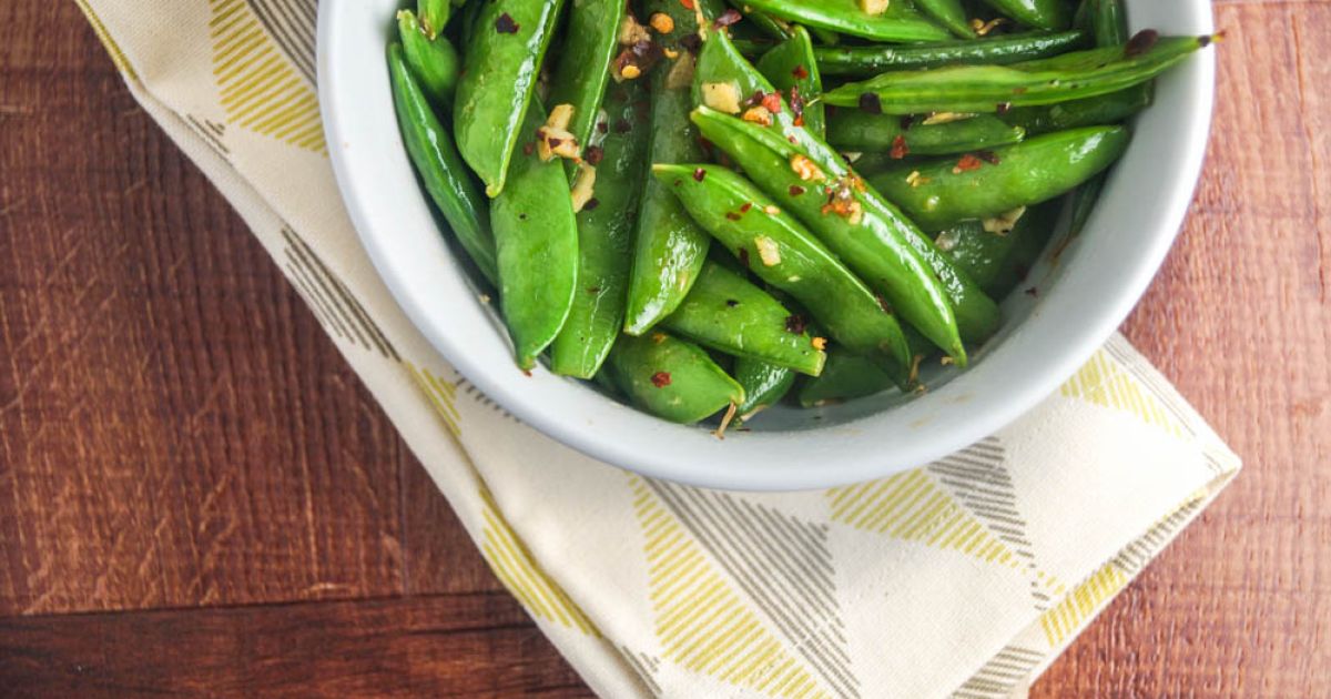 Sesame Sugar Snap Peas - Slender Kitchen