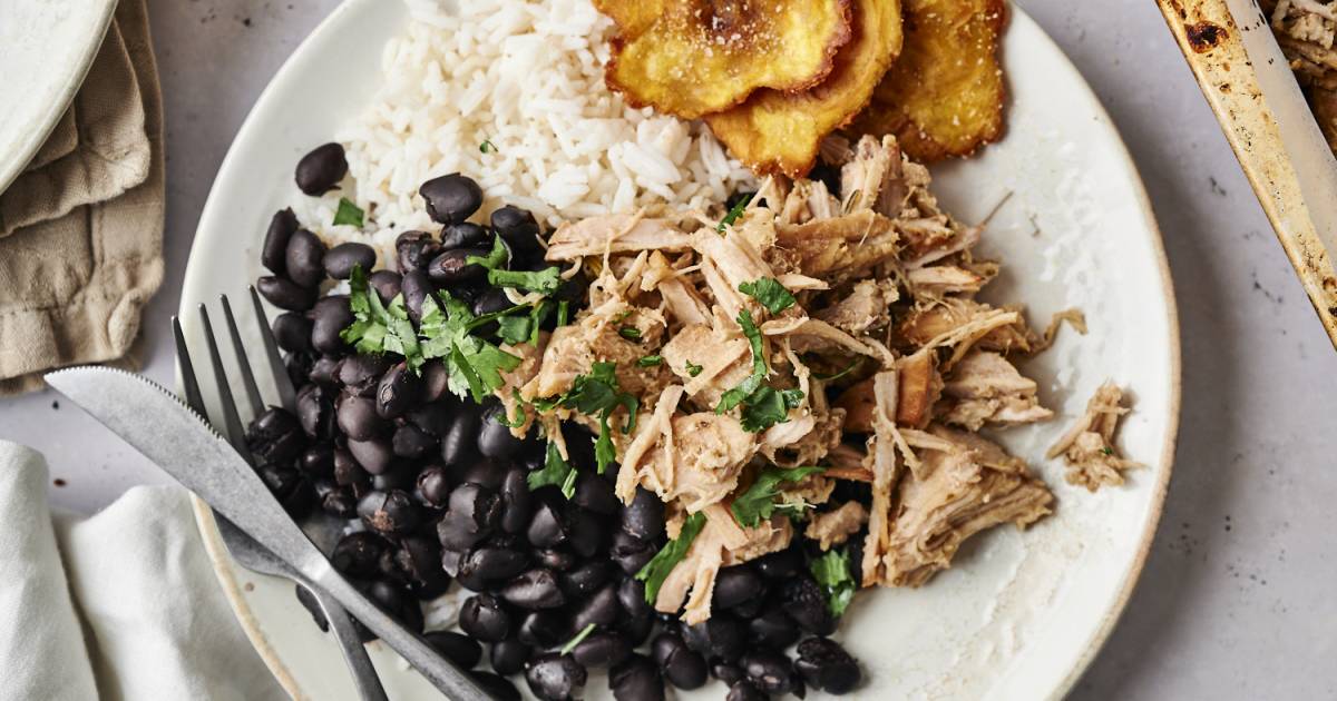 Slow Cooker Garlic Cuban Pork - Slender Kitchen