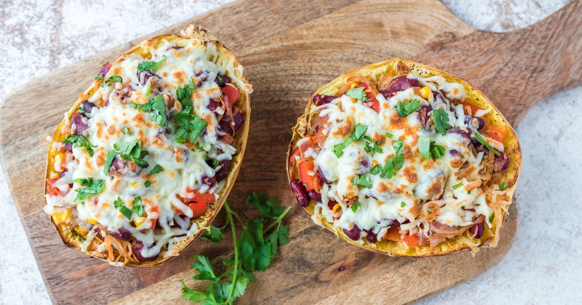 Spaghetti Squash Burrito Bowls - Slender Kitchen