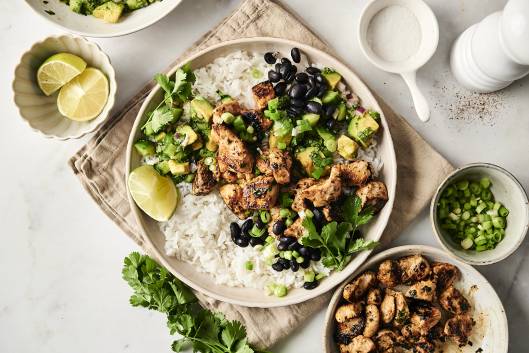 Chili Lime Chicken Avocado Bowls - Slender Kitchen