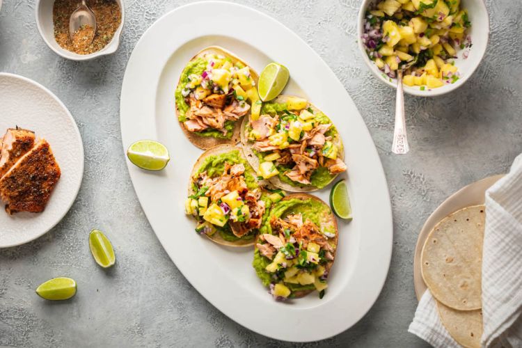 Salmon Tostadas (20 Minute Dinner!)- Slender Kitchen