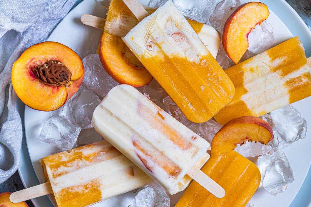 Peaches and Cream Popsicles - Slender Kitchen