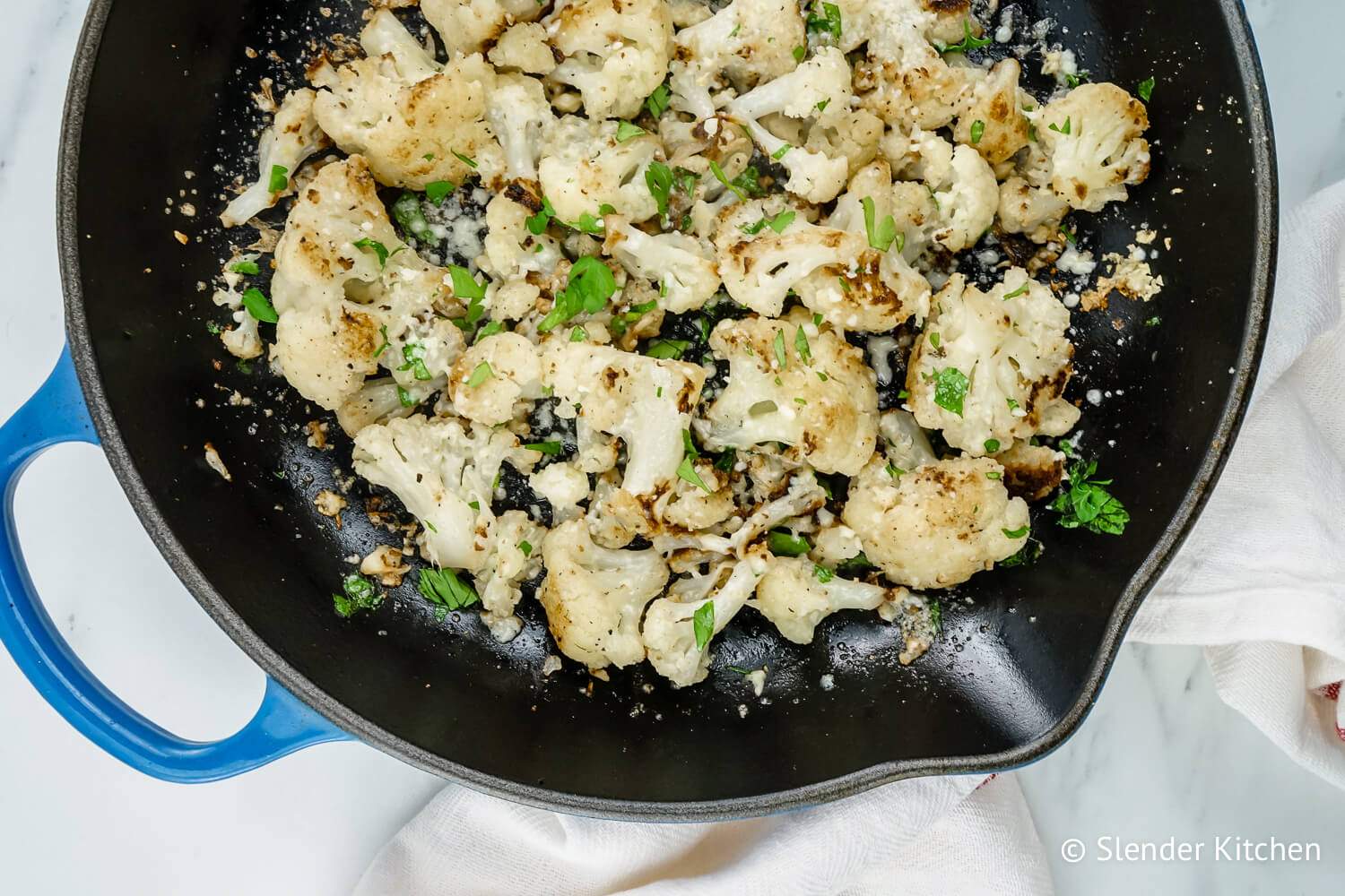 Garlic Parmesan Roasted Cauliflower - Slender Kitchen