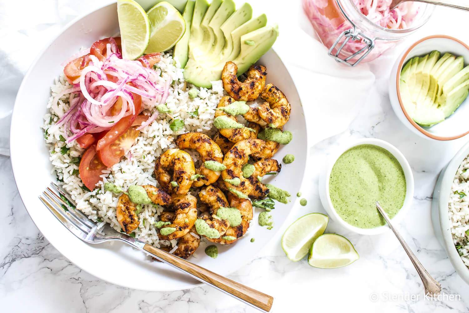 Peruvian Shrimp Bowls - Slender Kitchen